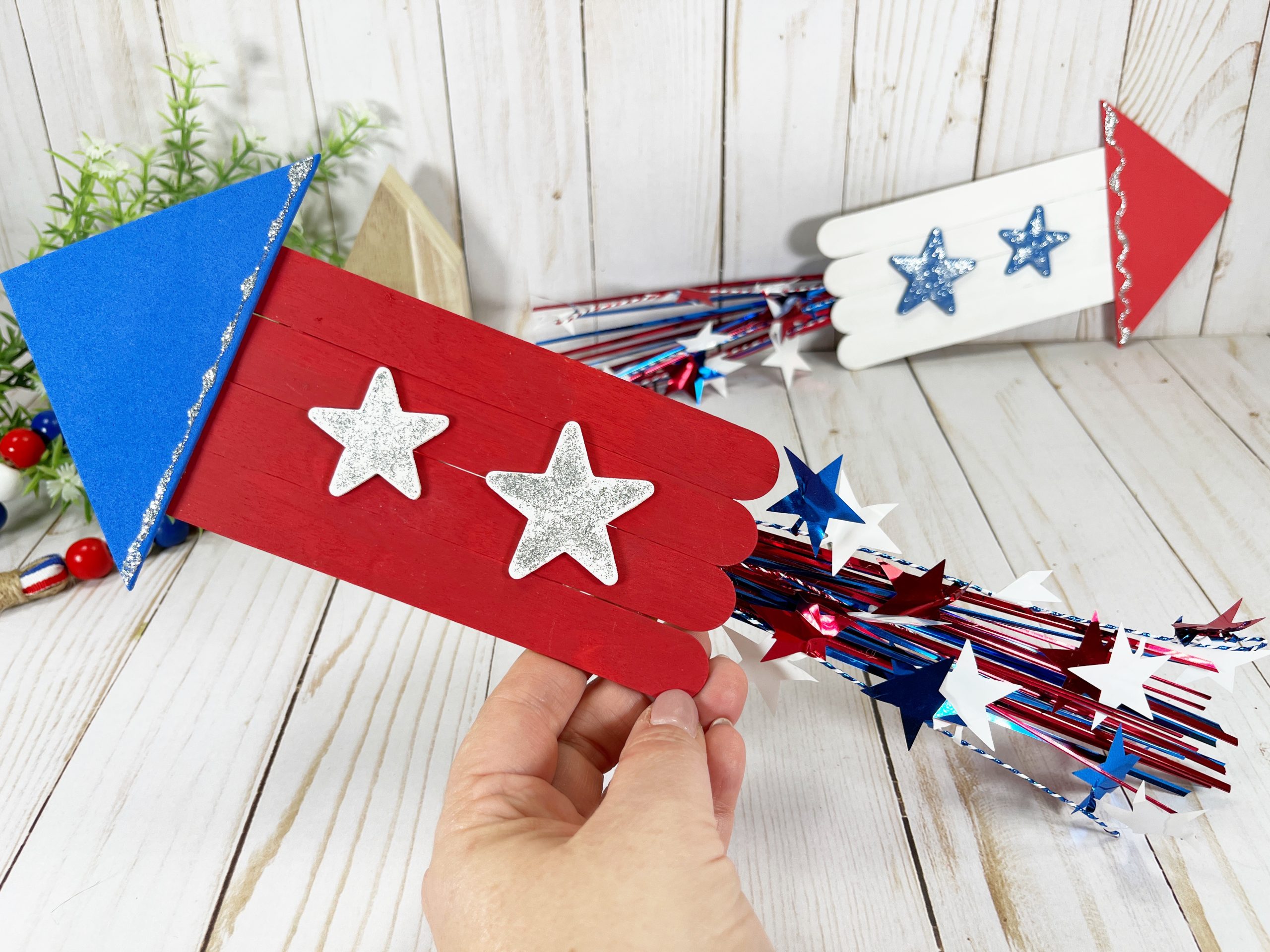 Craft Stick Patriotic Rockets - Creative EDventures