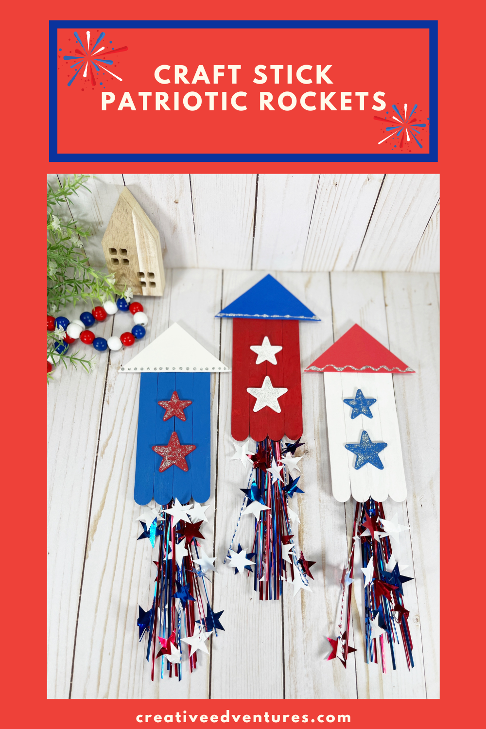 Craft Stick Patriotic Rockets - Creative EDventures